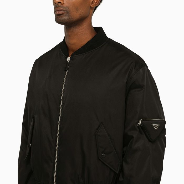 Prada Prada Black Padded Re-Nylon Bomber Jacket | Grailed