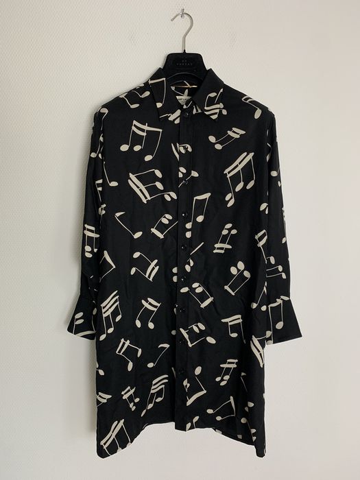Saint Laurent Paris FW2016 music note shirt black | Grailed