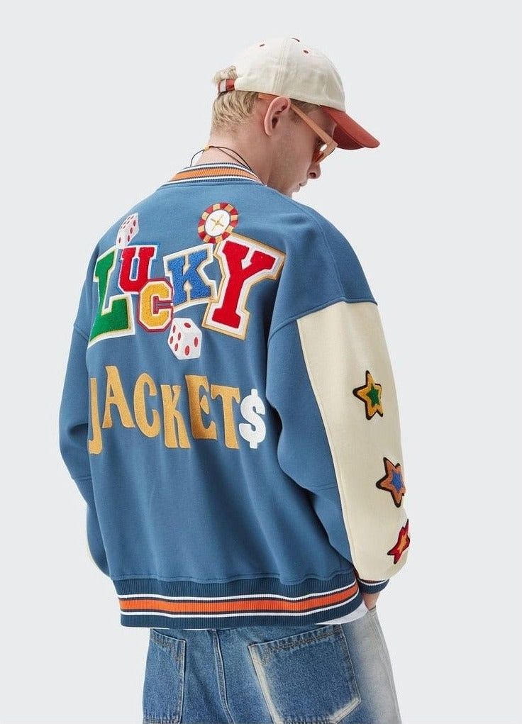 Lucky Brand × Varsity × Varsity Jacket Lucky Varsity Jacket Poker ...