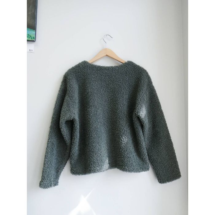 Uniqlo Uniqlo Fuzzy Teddy Bear Moss green Pullover | Grailed