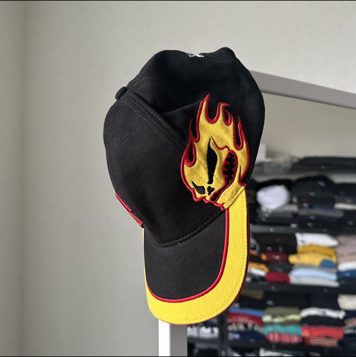 Racing × Rare × Very Rare Rare Suzuki Flame Skull Baseball Cap | Grailed