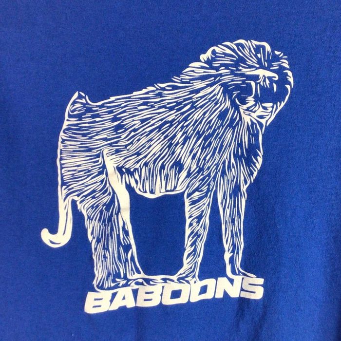 Gildan Baboons T Shirt Y2K Monkey sketch funny Blue White Small | Grailed