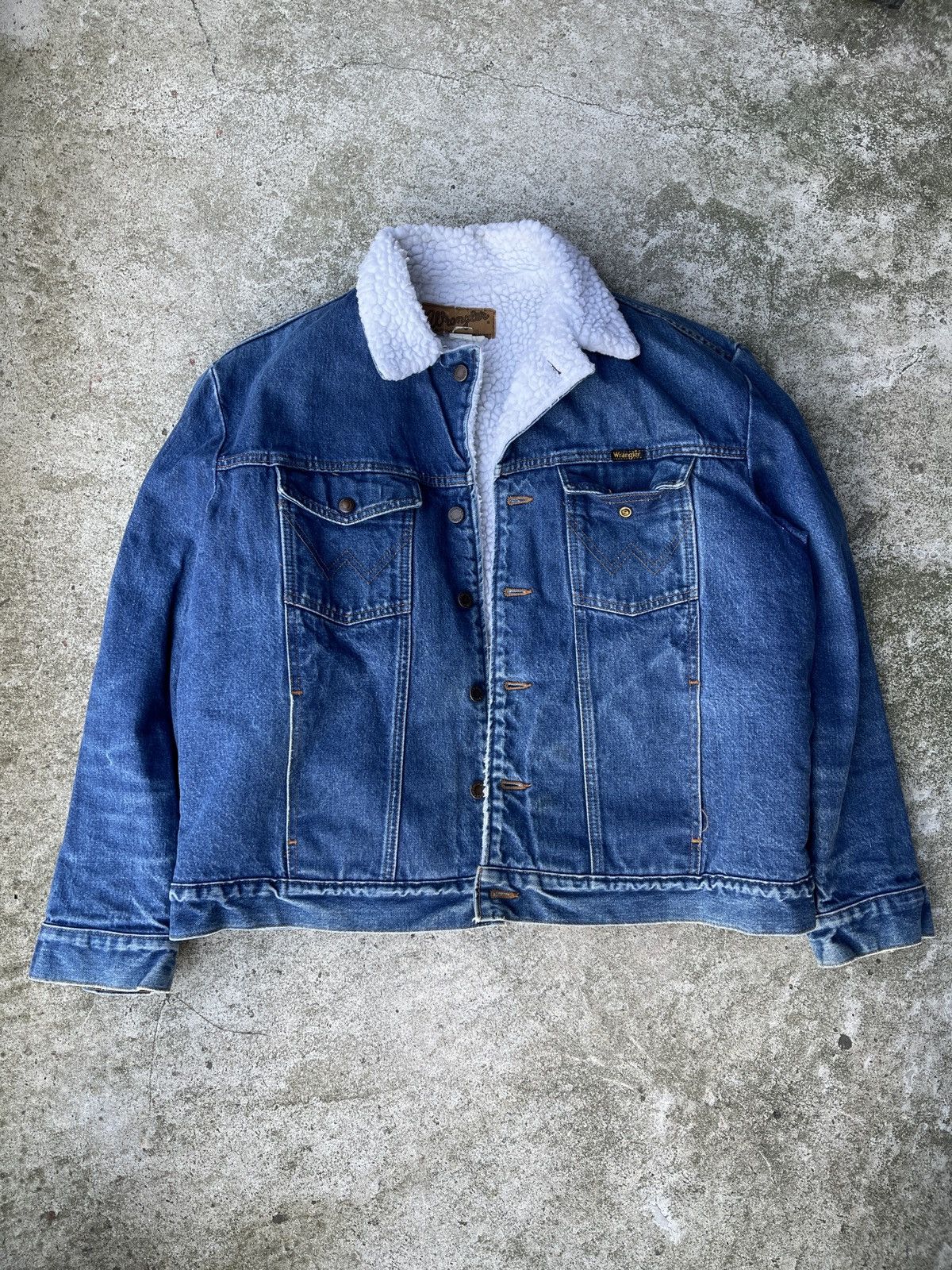 Vintage VINTAGE WRANGLER SHERPA LINED DENIM TRUCKER JACKET XL | Grailed