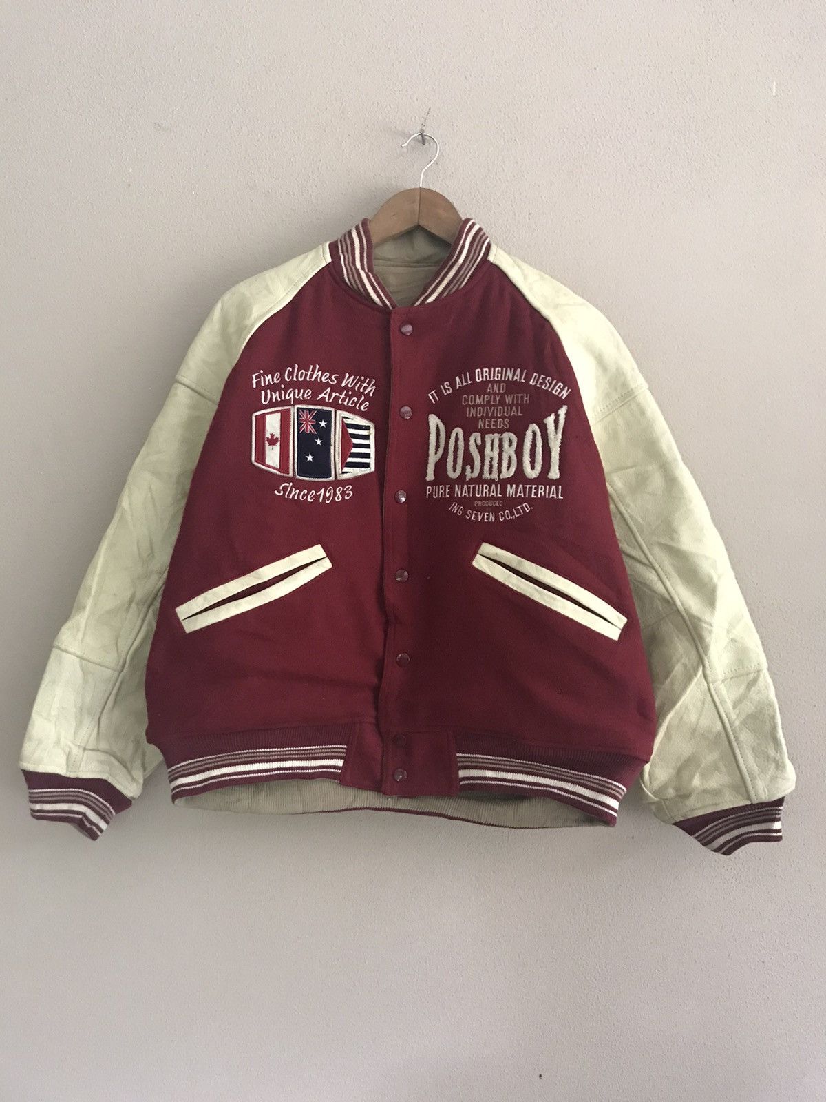 Varsity Jacket × Vintage Vintage Poshboy reversible varsity jacket ...
