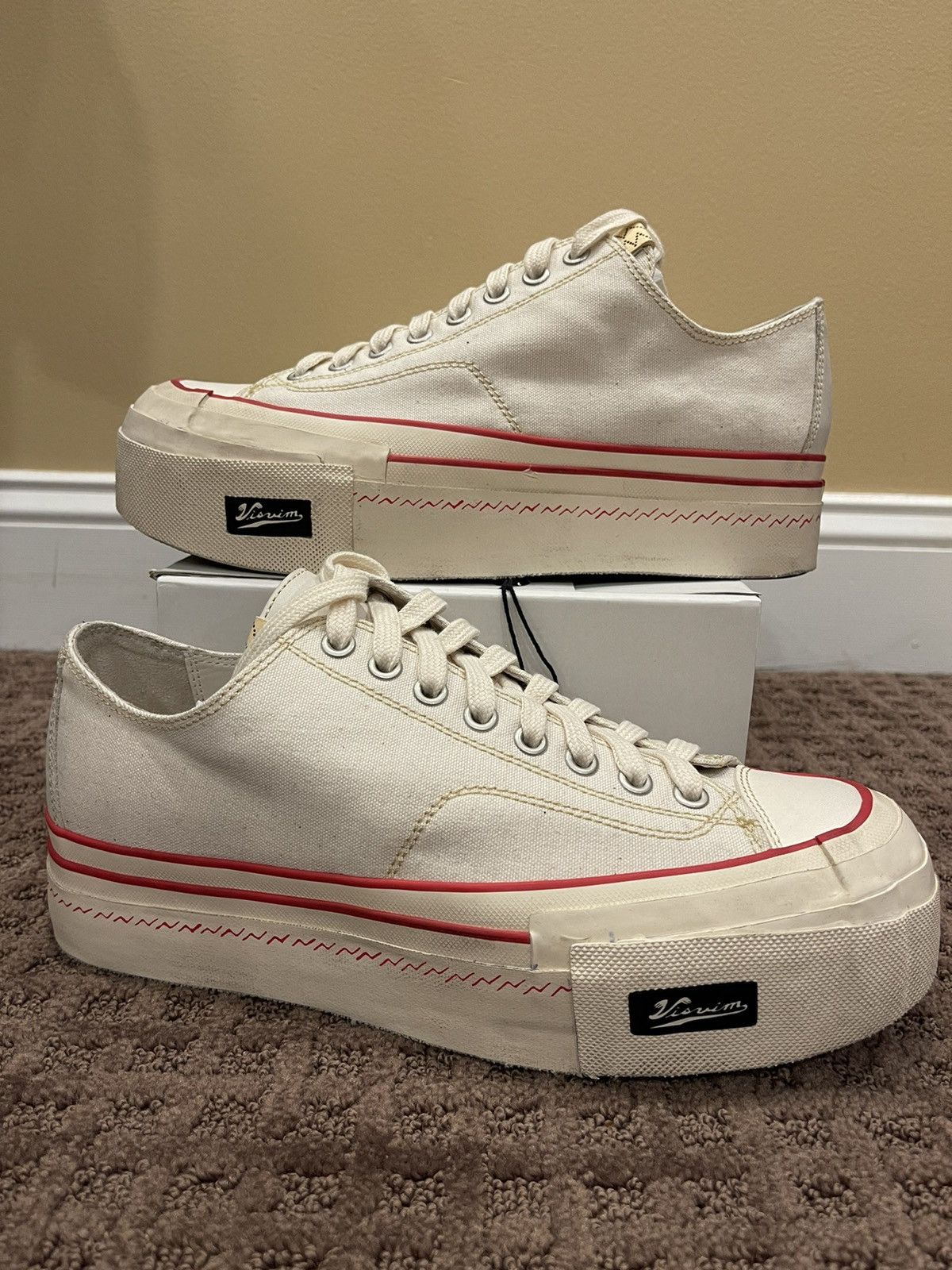 Visvim VISVIM Off-White Skagway Lo Pattern Sneakers | Grailed