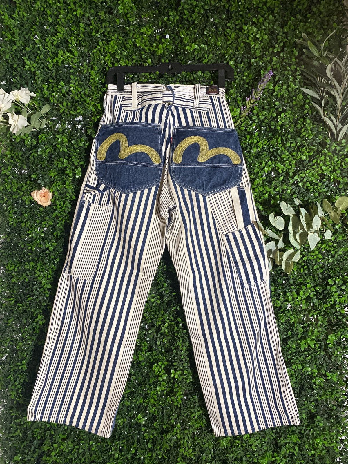 Evisu Evisu Jean Train conductor stripe 🚨rare 🚨 | Grailed