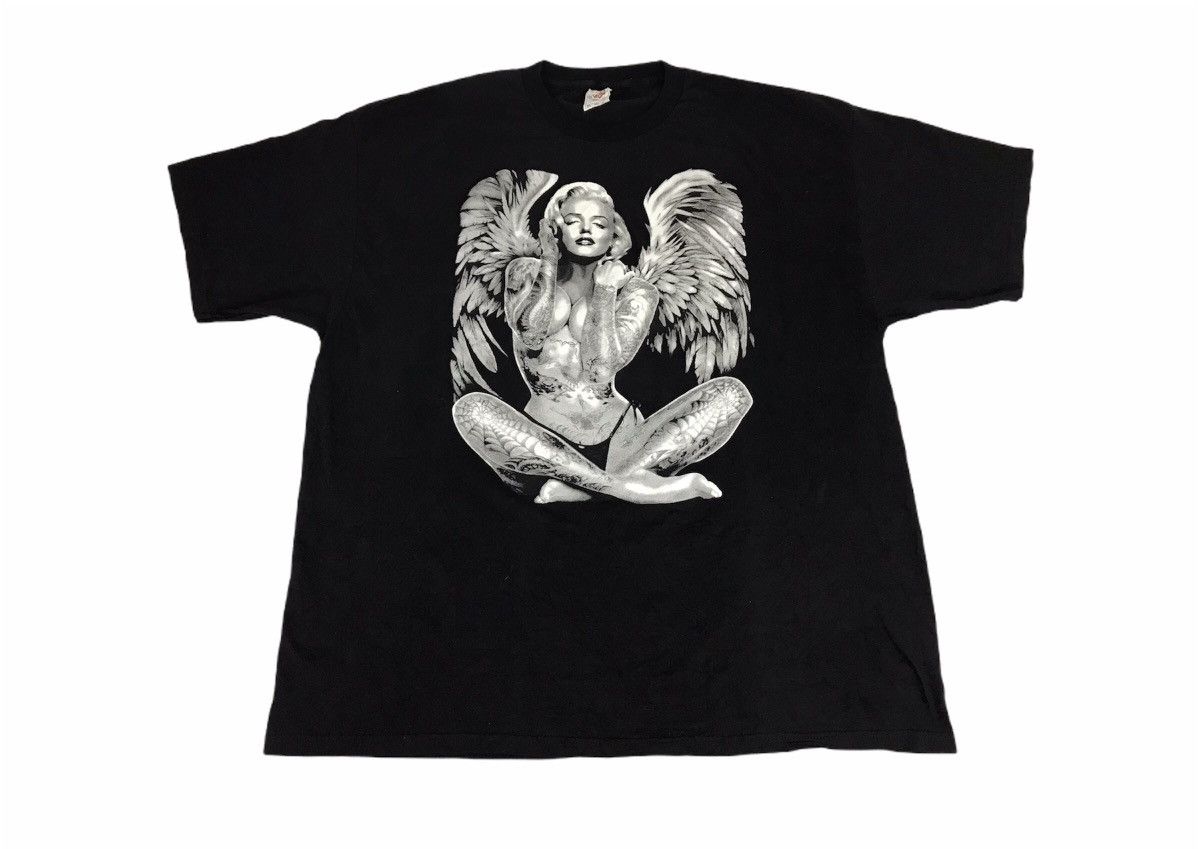 Rock T Shirt Vintage Marilyn Monroe Big Wing Girl Printed Streetwear Grailed