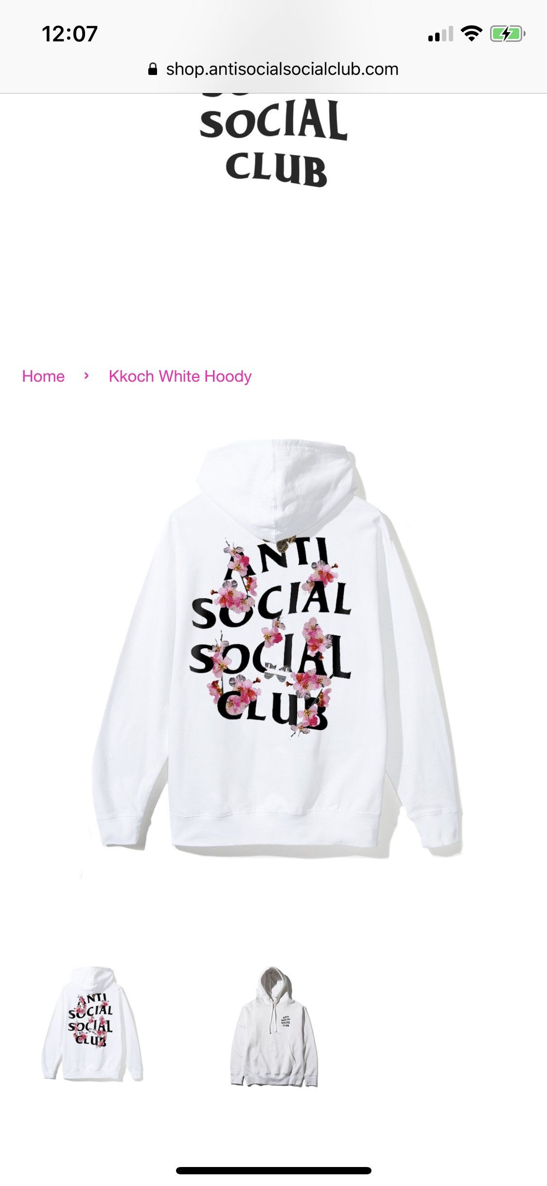 Anti Social Social Club Kkoch ASSC Flower detailed Hoodie | Grailed