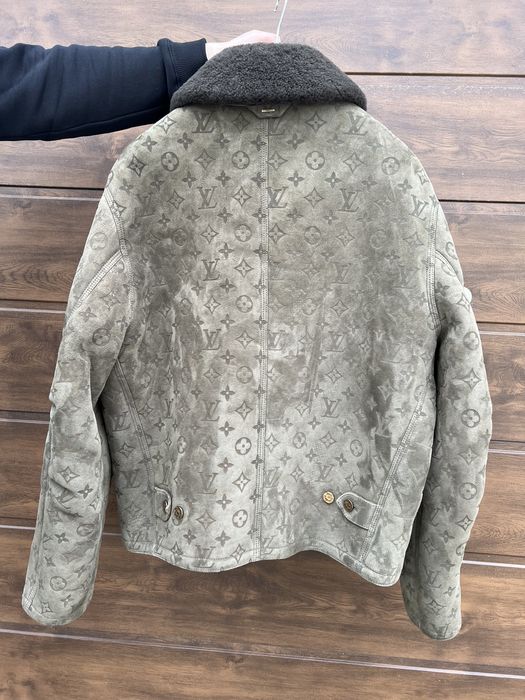 Louis Vuitton Louis Vuitton Monogram Shearling Leather Jacket Grailed