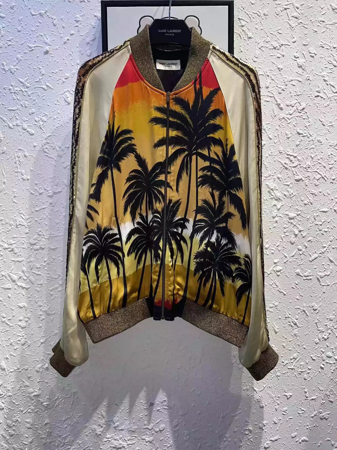 Saint Laurent Paris Saint Laurent Scaled coconut silk jacket | Grailed