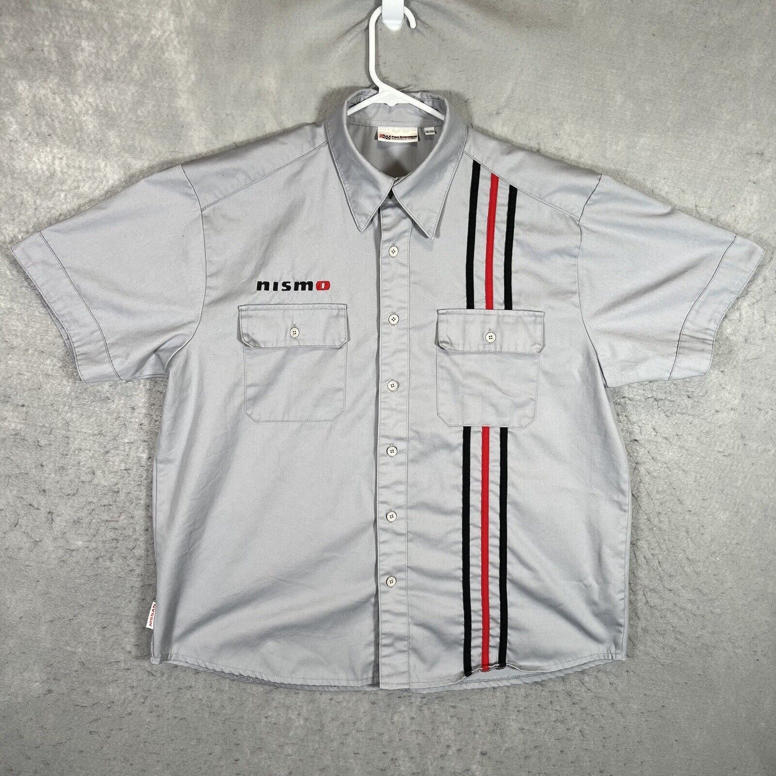 Vintage A1 Nissan Nismo Mechanic Button Shirt Adult XL Gray Car Racing ...
