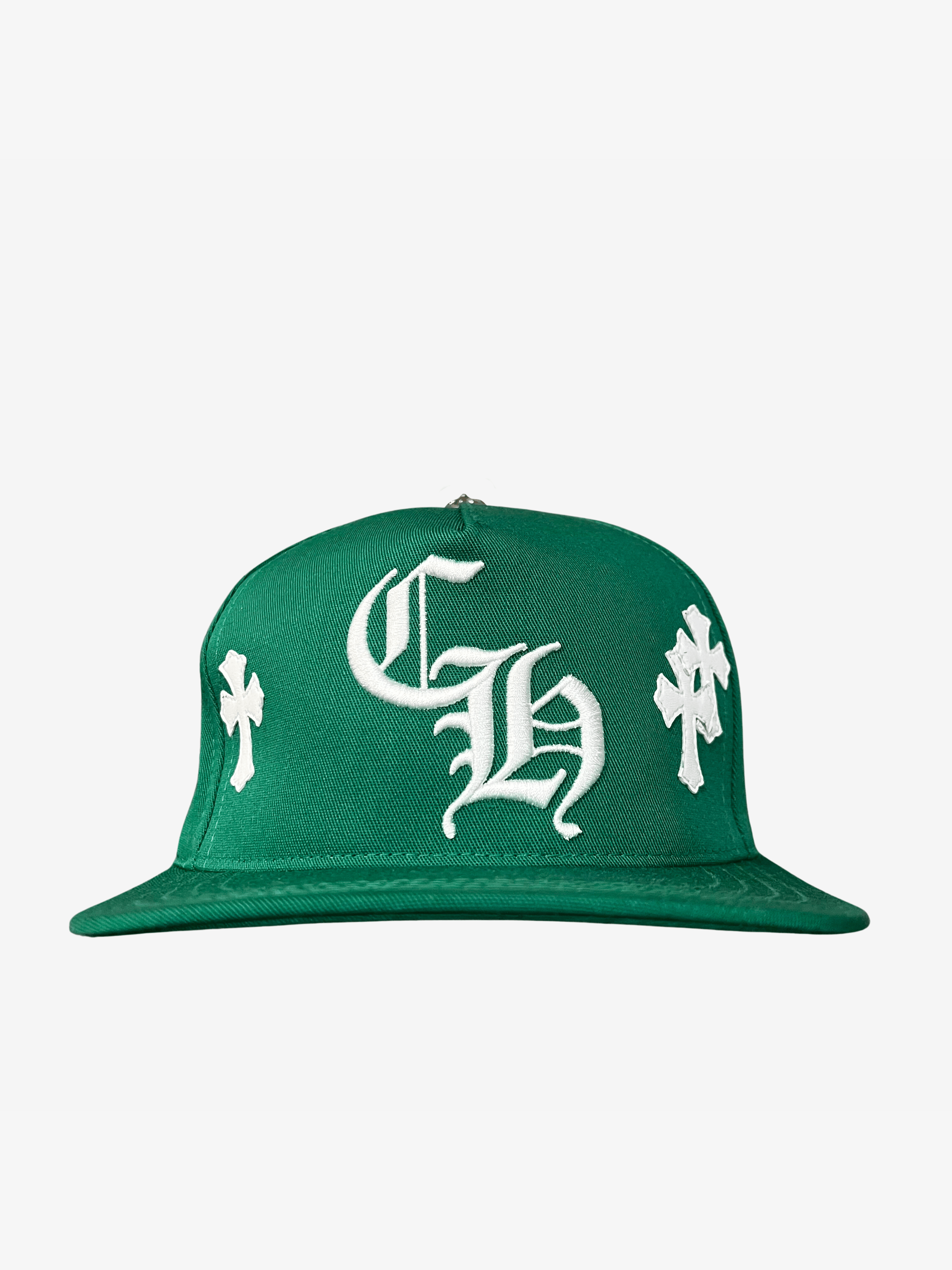 Chrome Hearts Chrome Hearts Green Baseball Cross Patch Hat | Grailed