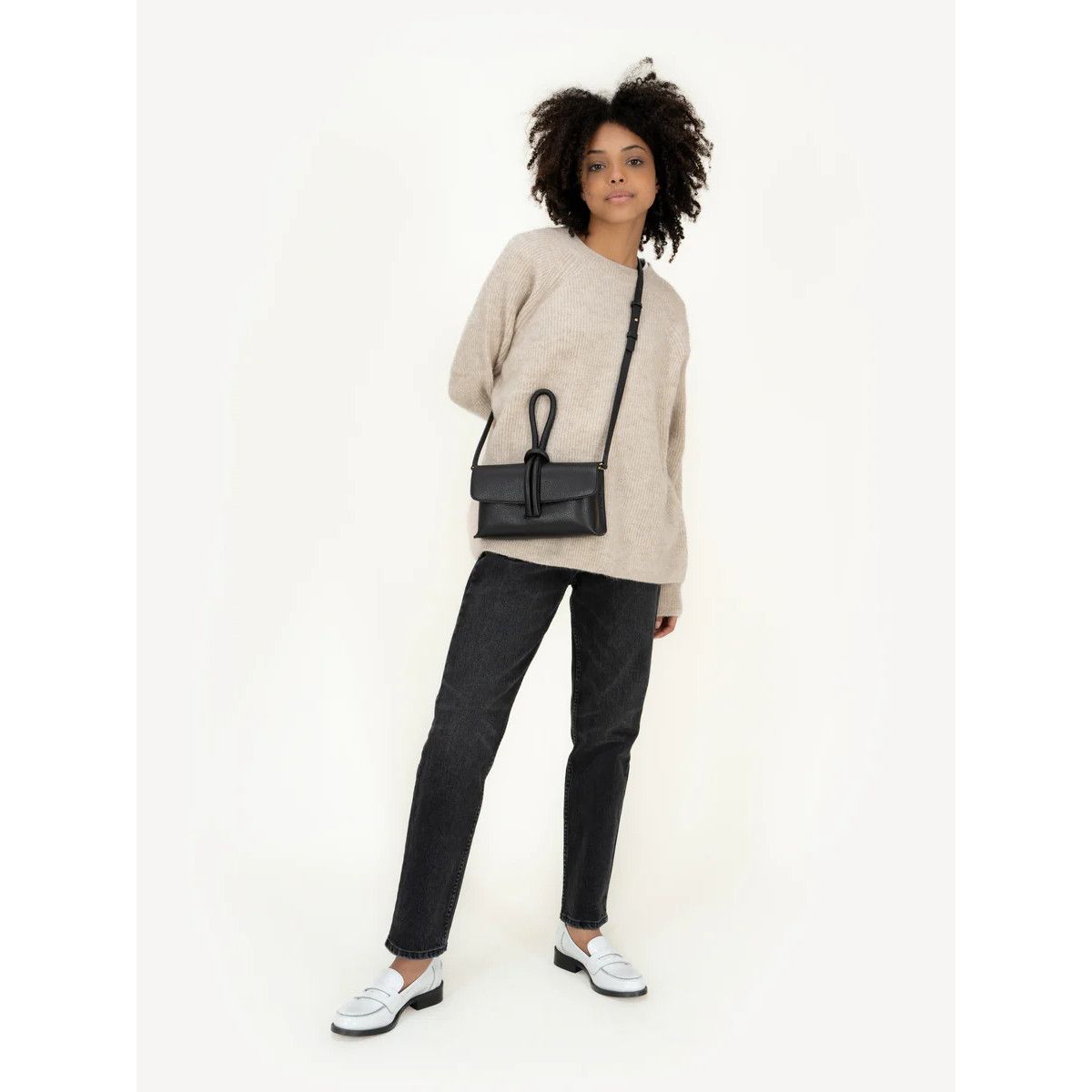 M.Gemi NWT M.Gemi Francesca Convertible Crossbody Black Leather Bag ...