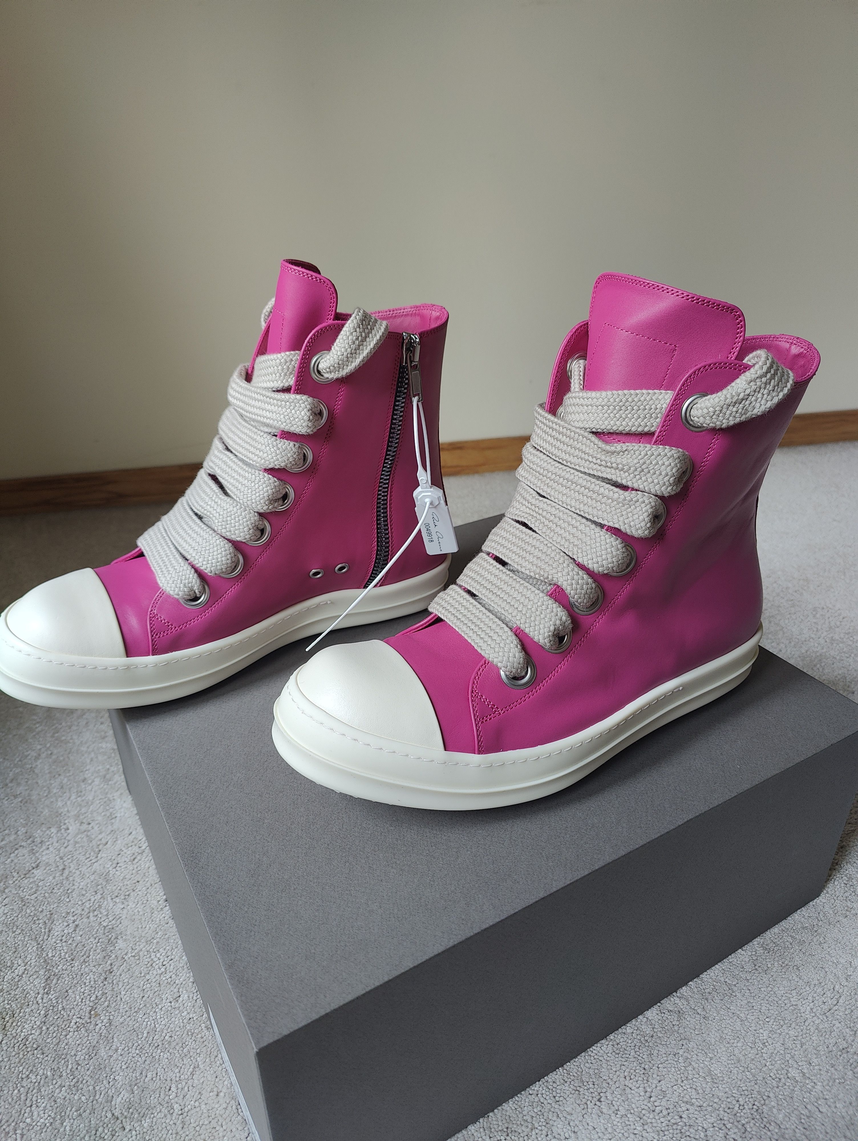 Rick Owens New Jumbo Lace Ramones Pink eu44 | Grailed