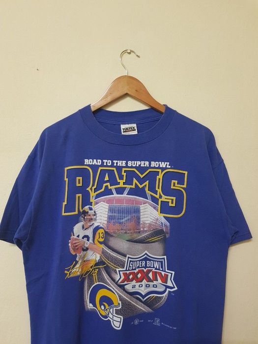 Vintage Kurt Warner13 Superbowl 2000 Rams Tshirt | Grailed