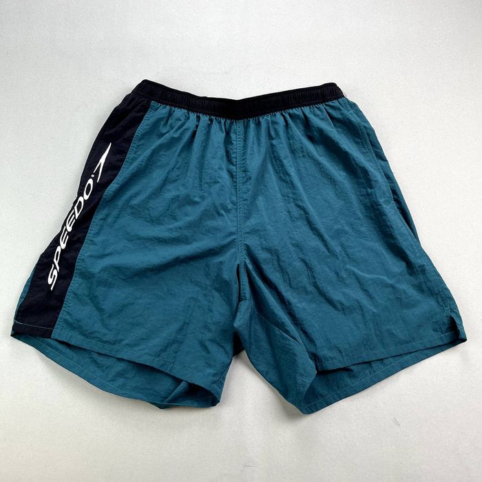 Vintage Vintage Speedo Swim Shorts Large Green Lined Surf Beach 90s ...