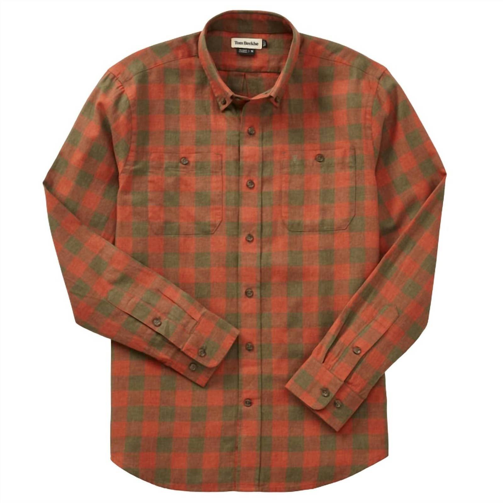 Tom Beckbe Men's Wrights Twill Shirt In Rust/grey | Grailed
