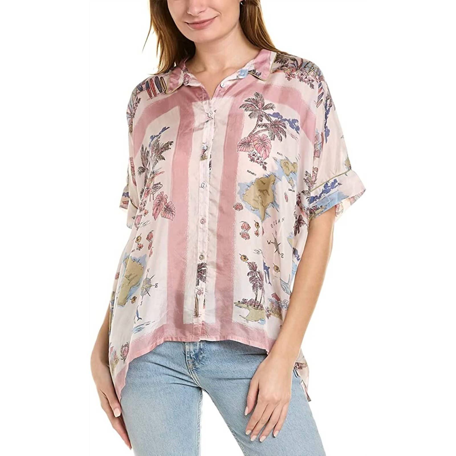 Johnny Was Surfer Frankie Button Down Blouse In Pink | Grailed
