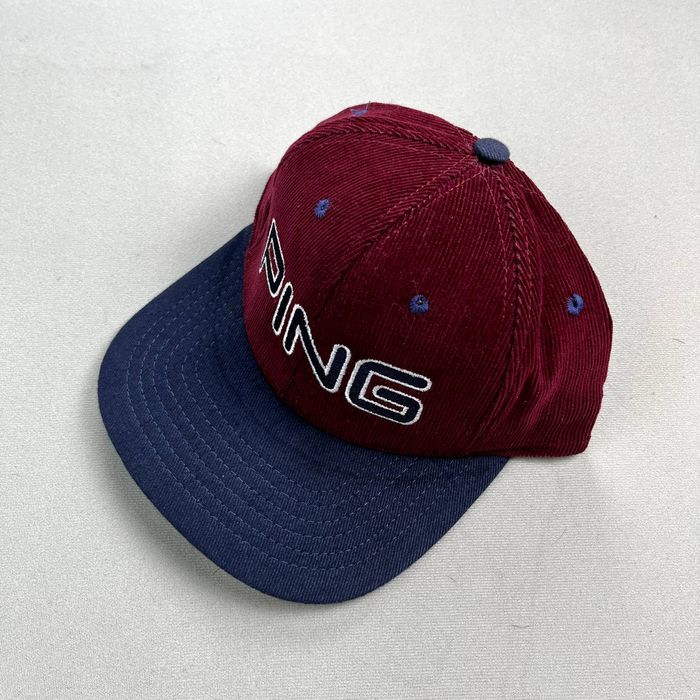 Vintage Vintage PING Golf Hat Cap Red Blue Corduroy PGA Made USA 90s ...