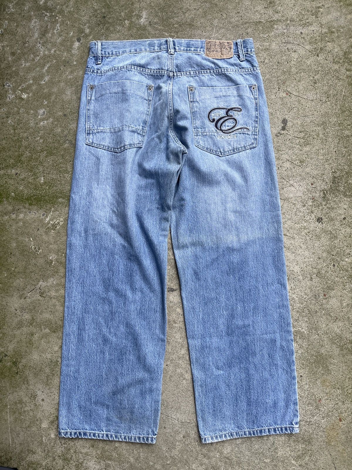 Ecko Unltd. × Jnco × Vintage VINTAGE Y2K ECKO BAGGY WIDE PIPE DENIM ...