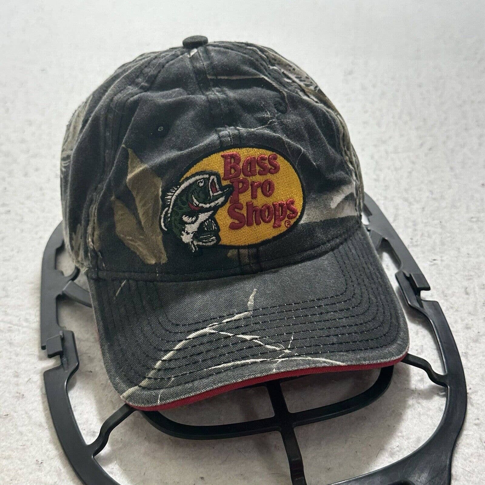 Bass Pro Shops Bass Pro Shop Green Camo Baseball Cap Fish Logo Hat ...