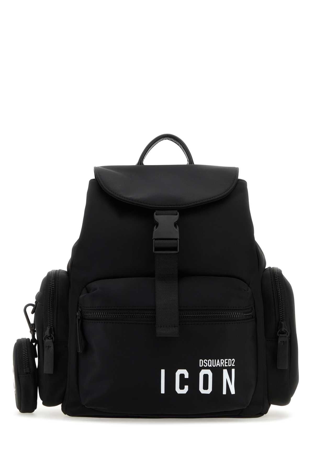 Dsquared2 Black Nylon Be Icon Backpack | Grailed