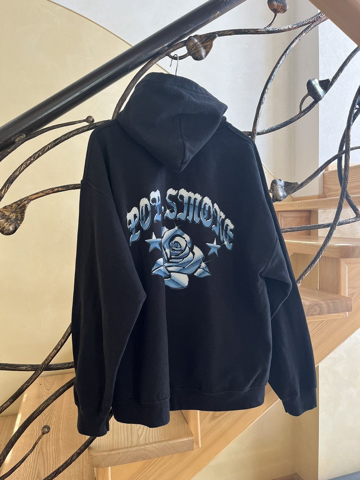 Vlone POP SMOKE BLUE ROSE HOODIE | Grailed