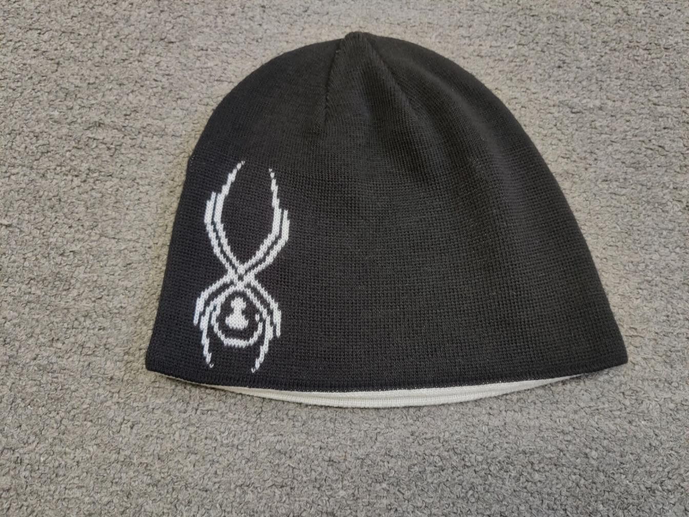 Hat × Spyder × Streetwear Spyder Logo Graphics Knitted Beanie Hat Black ...