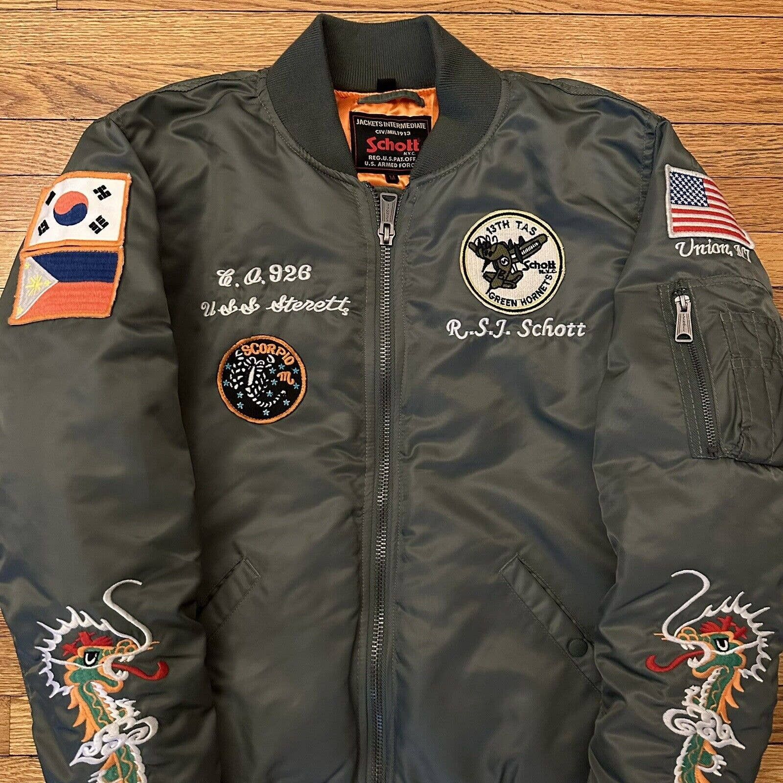 Schott Schott NYC U.S. Armed Forces Bomber Flight Jacket Retail 225 ...