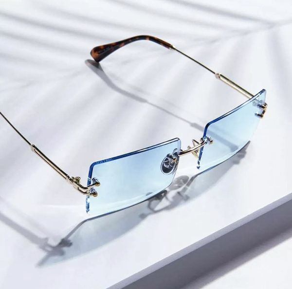 Vintage Cartier Style Rimless Glasses W Baby Blue Tint | Grailed
