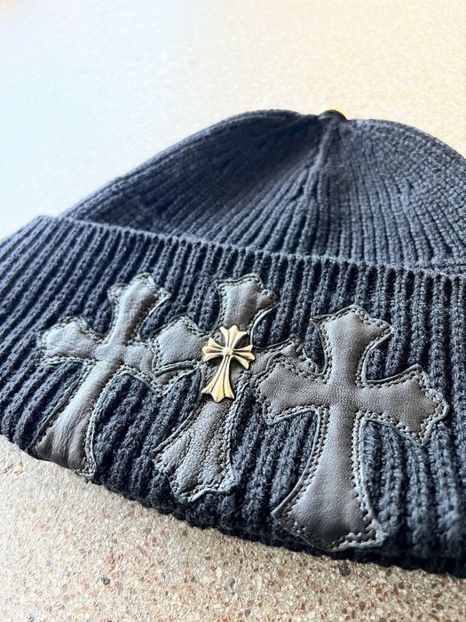Chrome Hearts Triple Cross Patched Beanie | Grailed