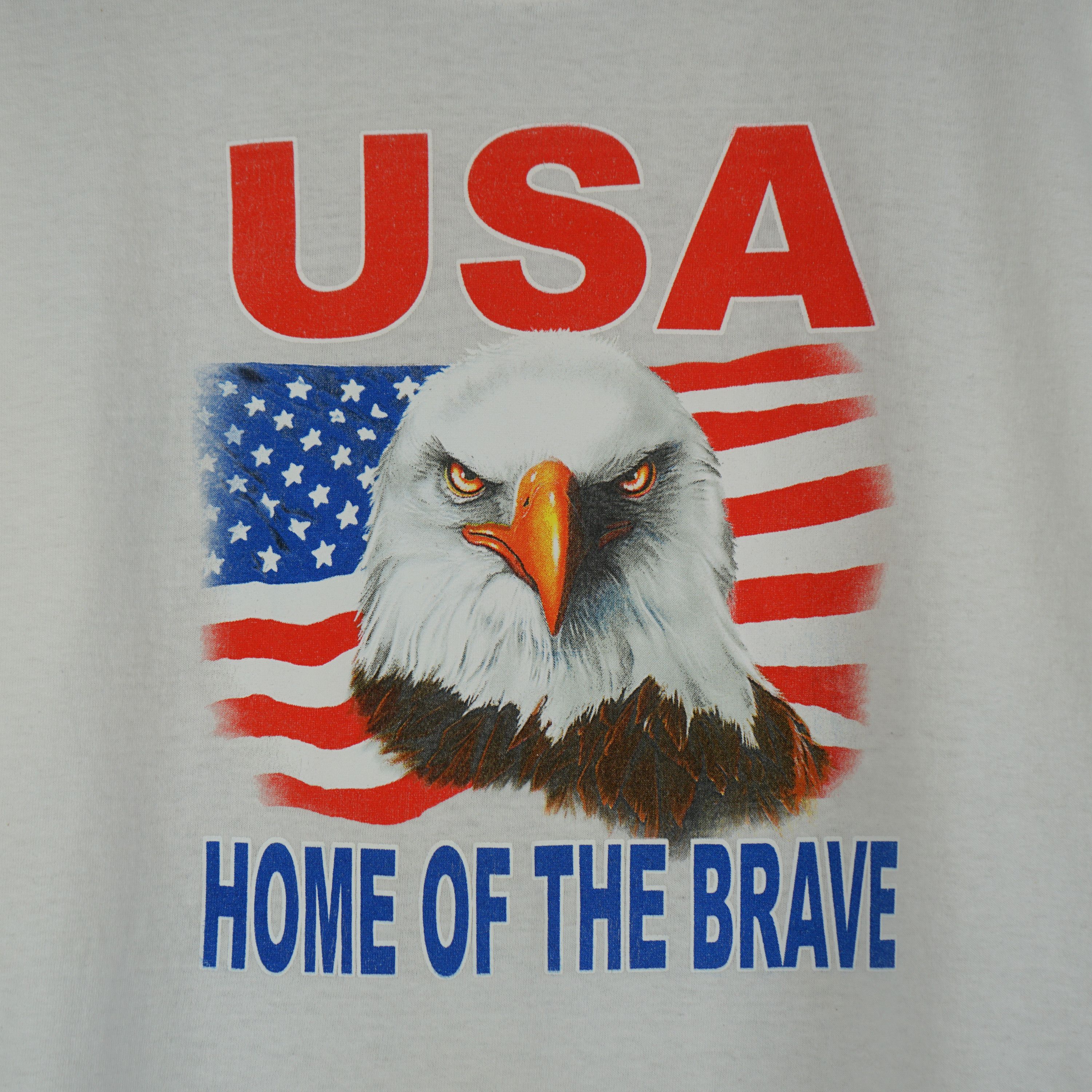 Vintage 1990s USA HOME OF THE BRAVE Eagle T-shirt | Grailed