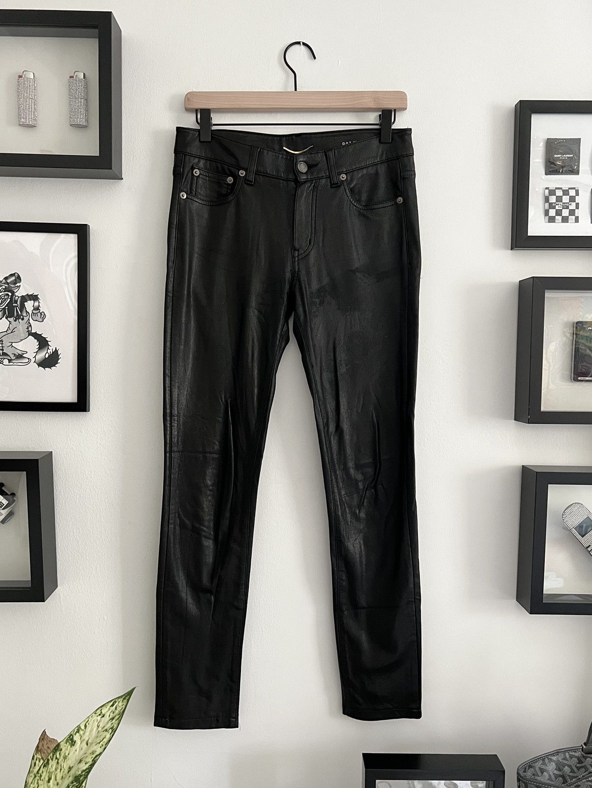 Hedi Slimane × Saint Laurent Paris LEATHER PANTS | Grailed