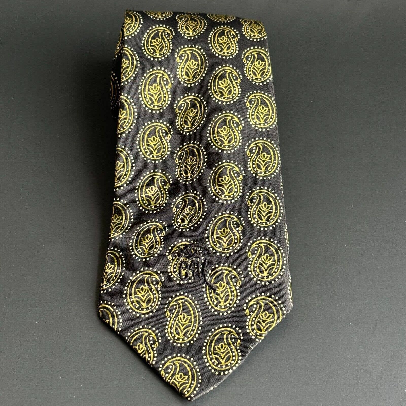 Countess Mara Countess Mara Necktie 59"x3 3/8" Black/Gold Paisley100 ...