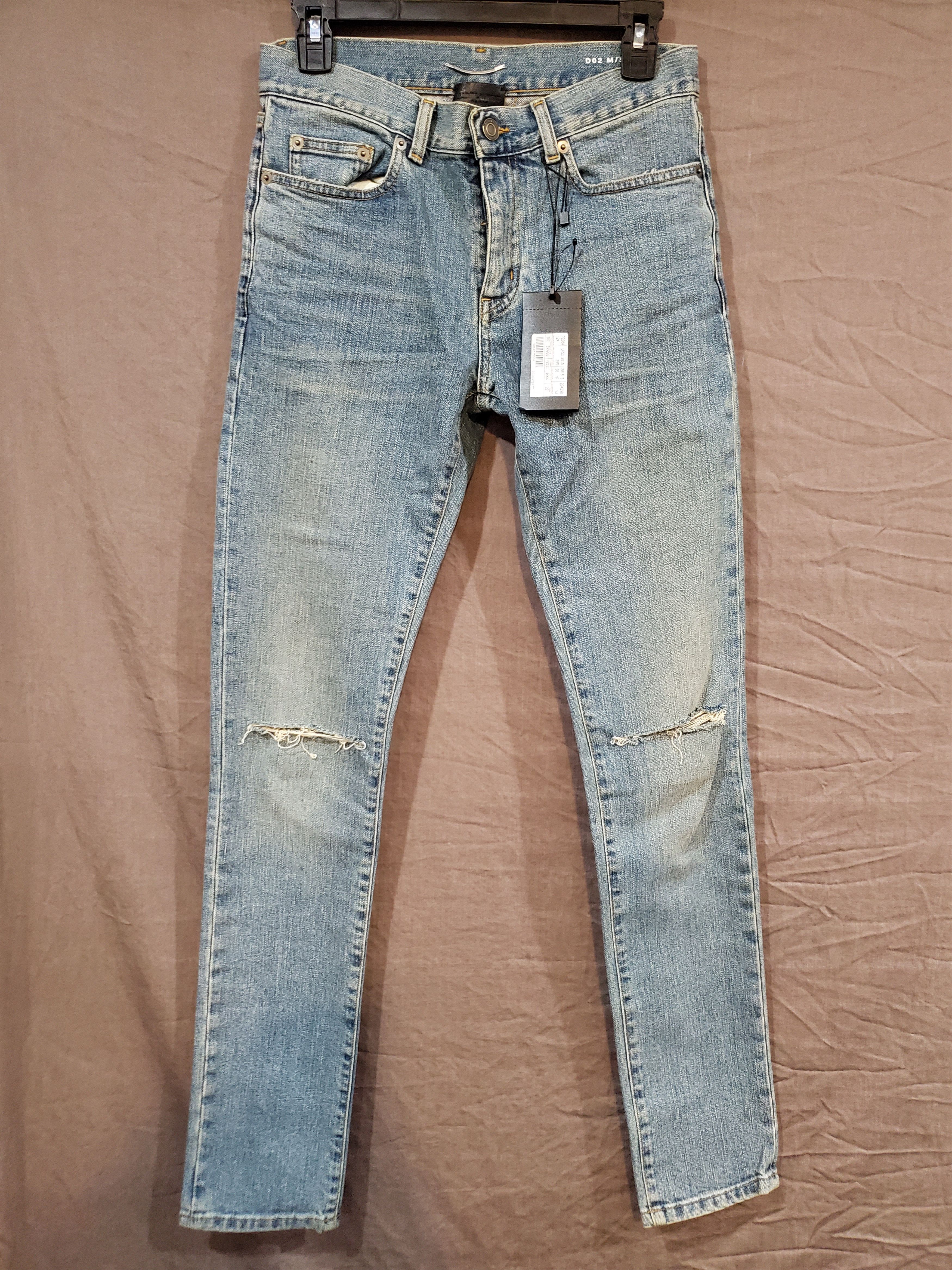 Saint Laurent Paris FW15 Ripped Knee Washed Skinny | Grailed