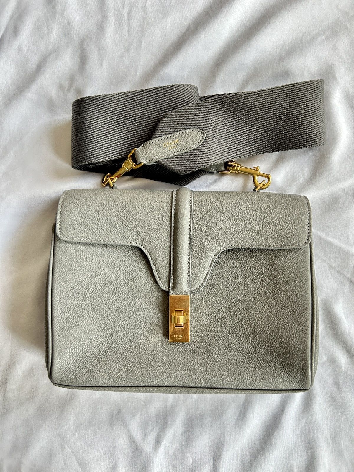 Celine Celine Teen Soft 16 in Light Gray Supple Grained Calfskin | Grailed