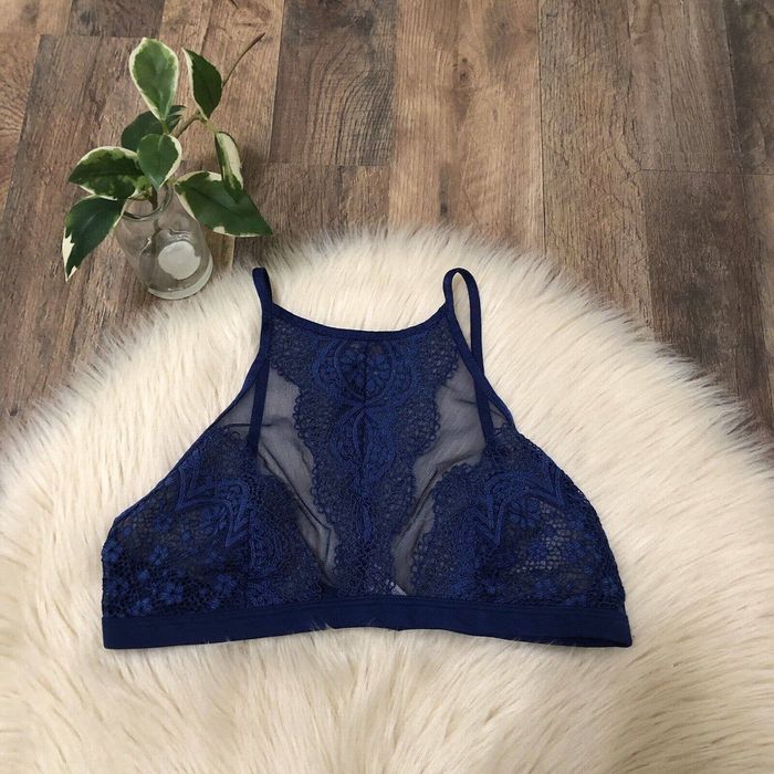 Victoria's Secret Victoria's Secret Navy Blue Lace Mesh Backless ...