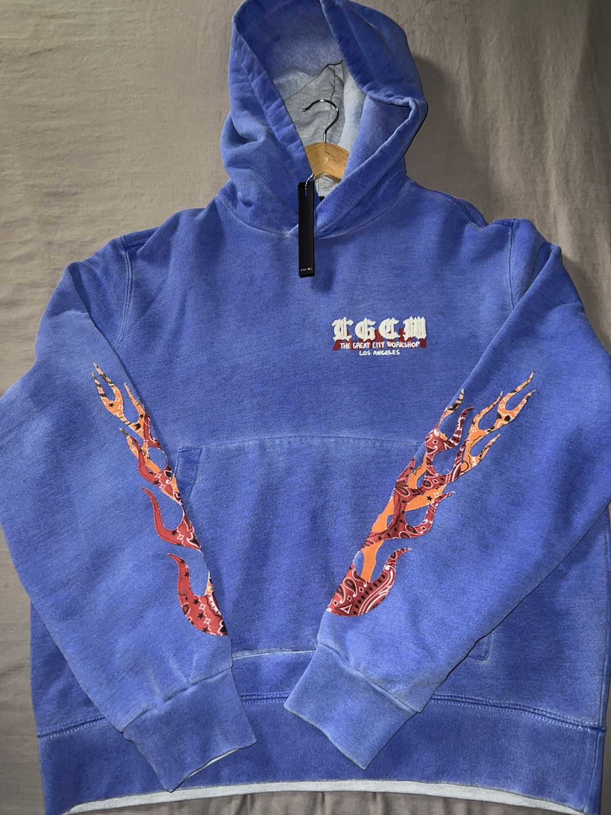 Amiri Amiri x T.G.C.W Blue Flame Hoodie | Grailed