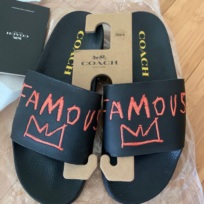 Coach Coach X Jean-Michel Basquiat Famous LTED Slides Sandal Sz 9 | Grailed