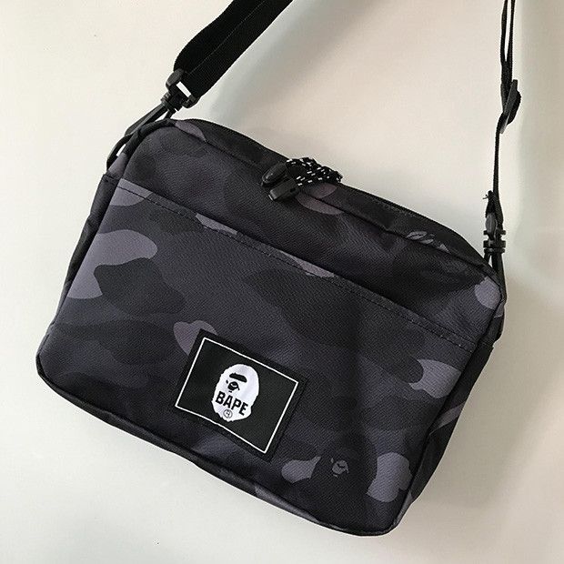 Bape 2022 BAPE BLACK CAMO SHOULDER BAG + MILO HEAD | Grailed