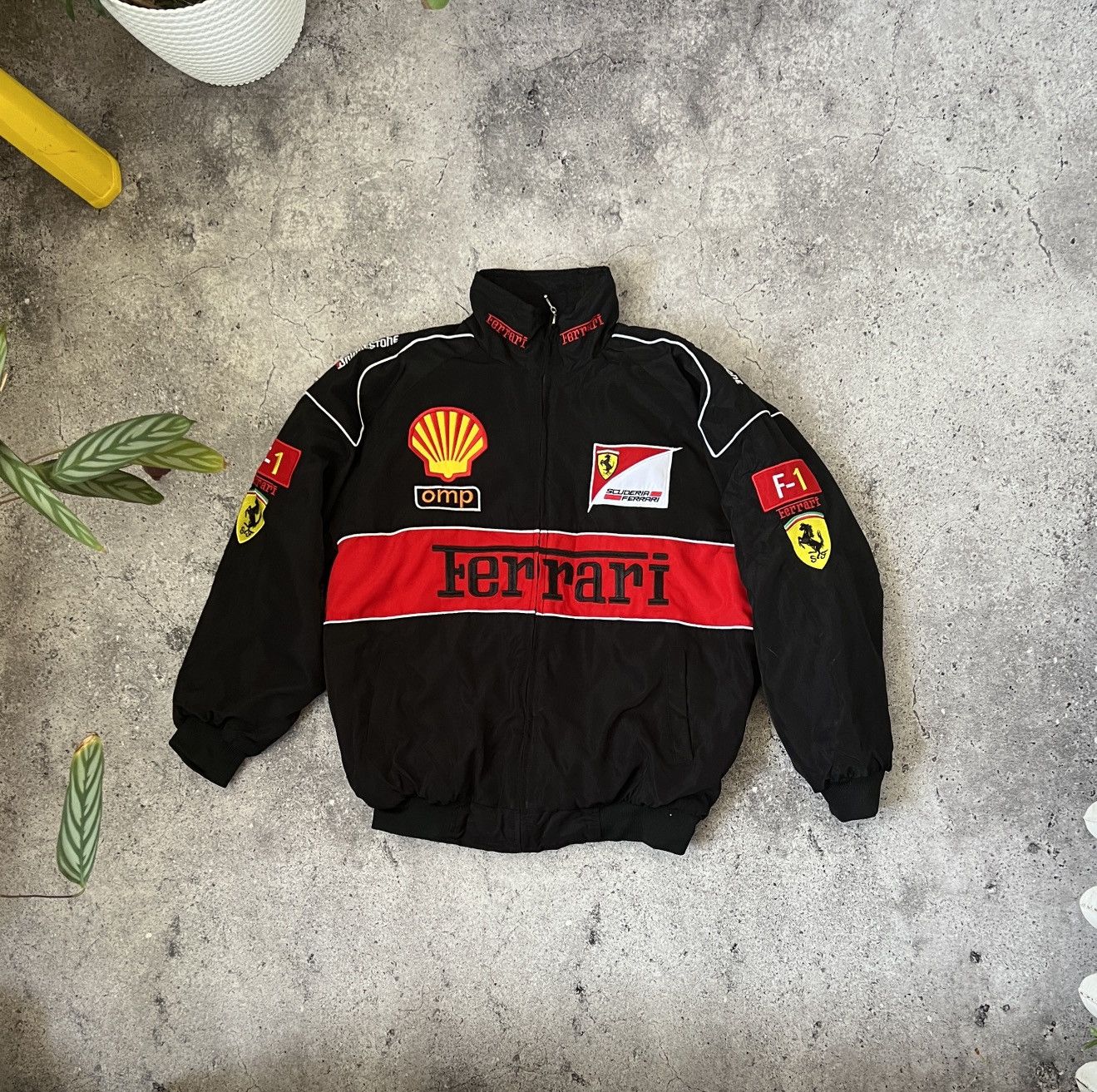 Ferrari × Racing × Vintage Ferrari black racing jacket vintage nylon f ...