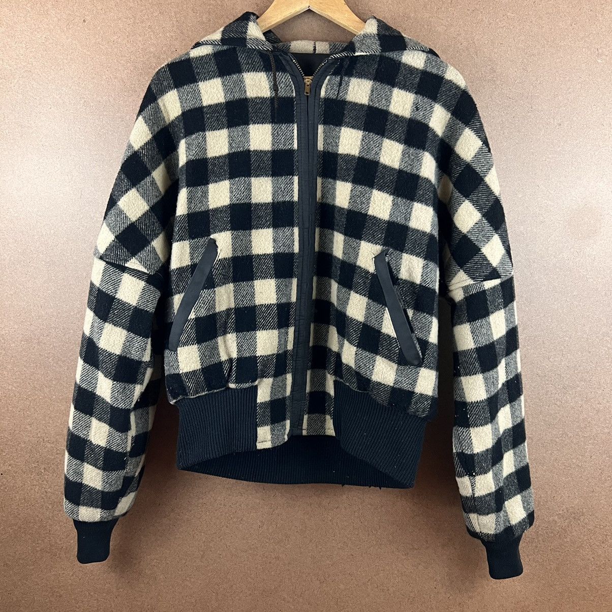 Streetwear × Vintage VTG 60s Split Hood Buffalo Plaid Wool Reversible ...