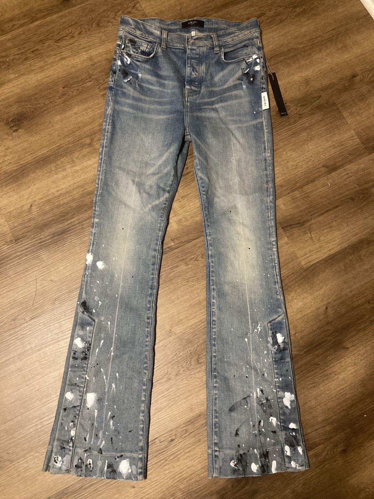 Amiri Amiri flare paint splatter WES LANG COLLAB | Grailed