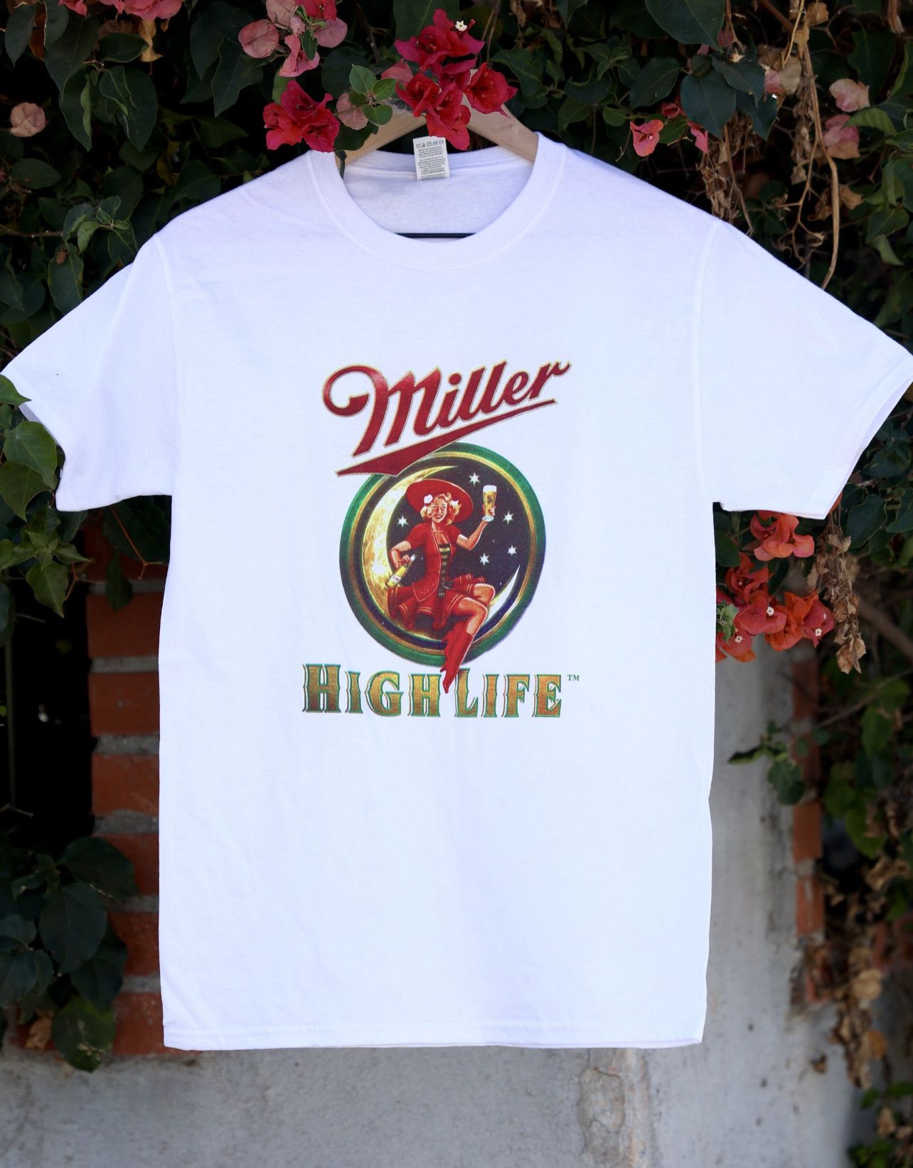 Streetwear Deadstock Retro Miller High Life Moon Lady Tee | Grailed