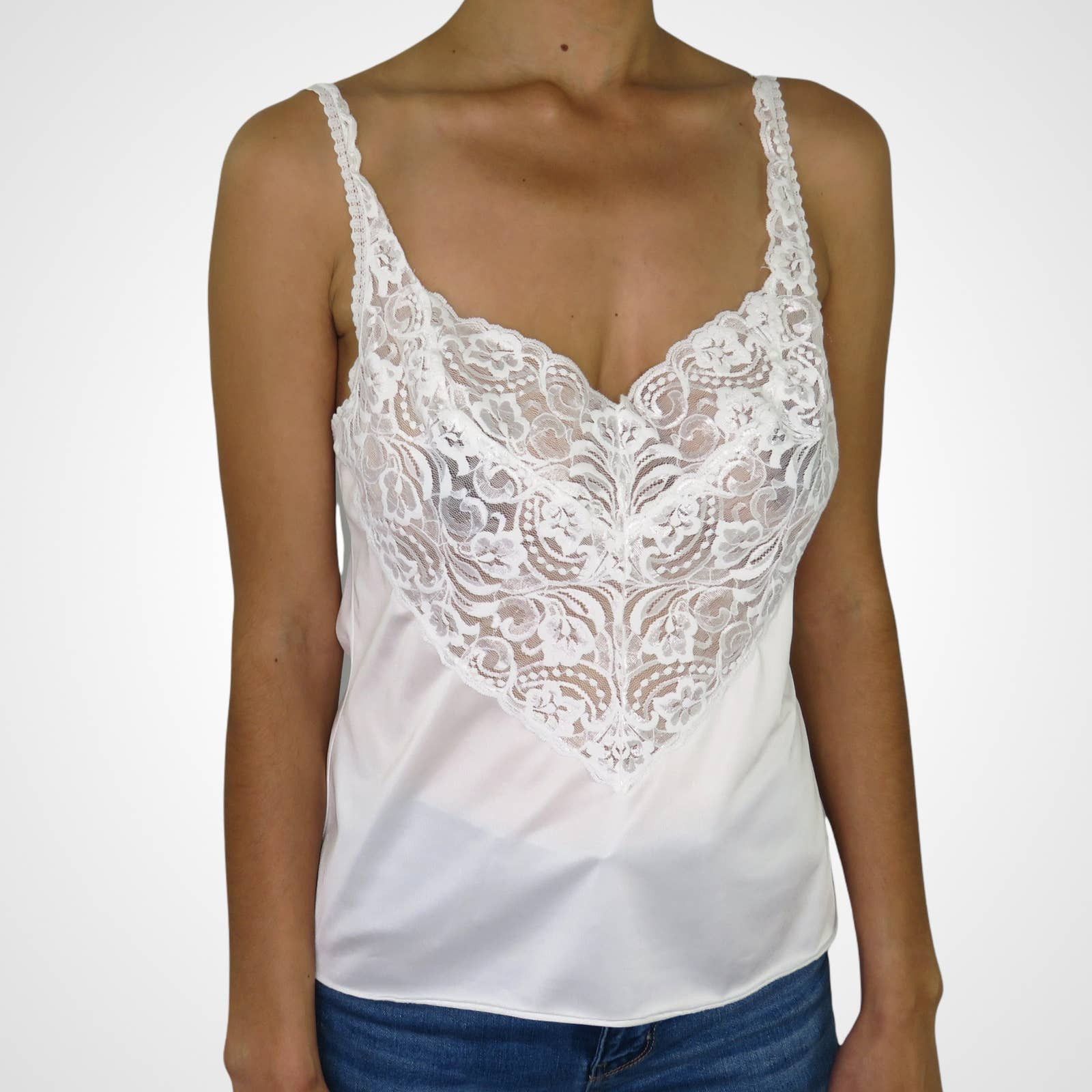 Vintage Vanity Fair Vintage Lingerie Camisole Lace Satin Boudoir Top ...