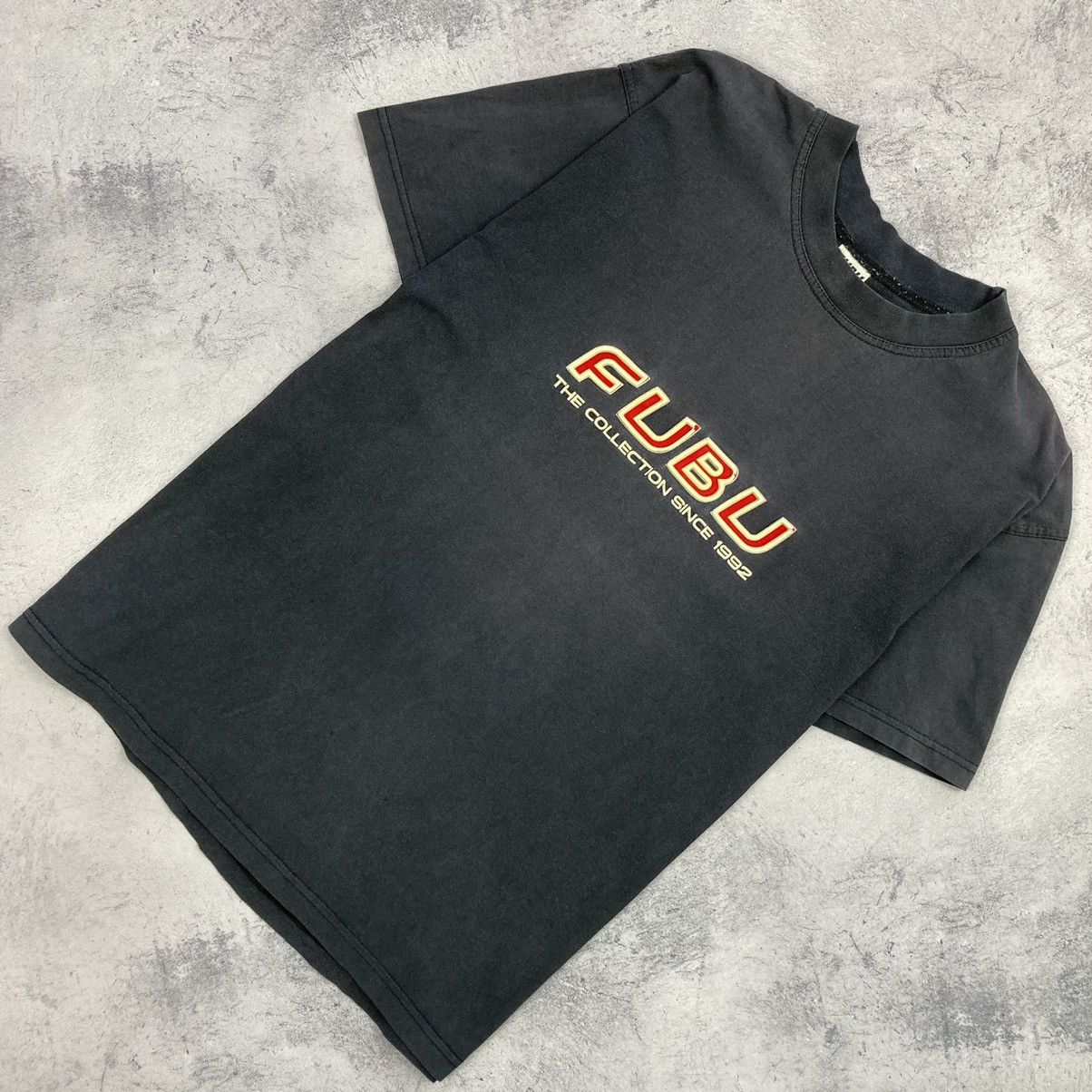 Designer × Fubu × Vintage Vintage Fubu distressed rap tee 90’s | Grailed