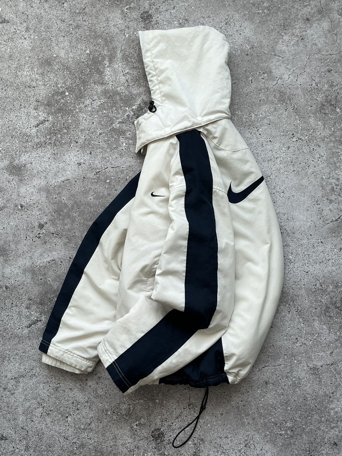 Nike Nike Vintage Big Swoosh Total White Gorpcore Jacket rare | Grailed