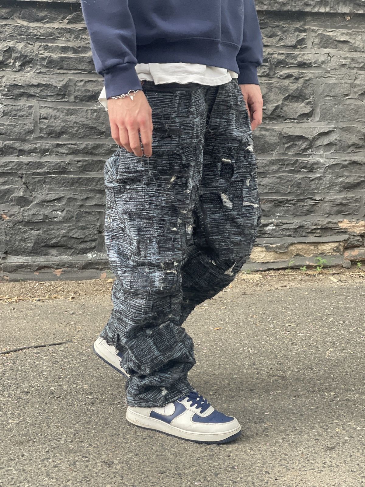 Undercover Sashiko Scab Denim 34x32 Archive Black Jeans | Grailed