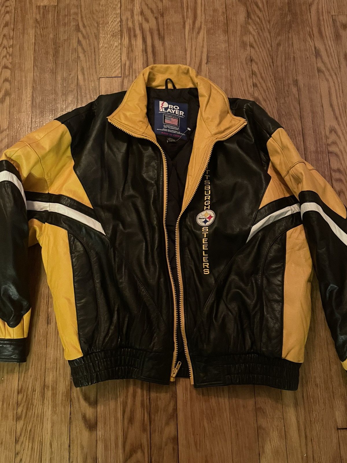 NFL × Pro Player × Vintage Pro Player 90s Steelers Leather Jacket | Grailed