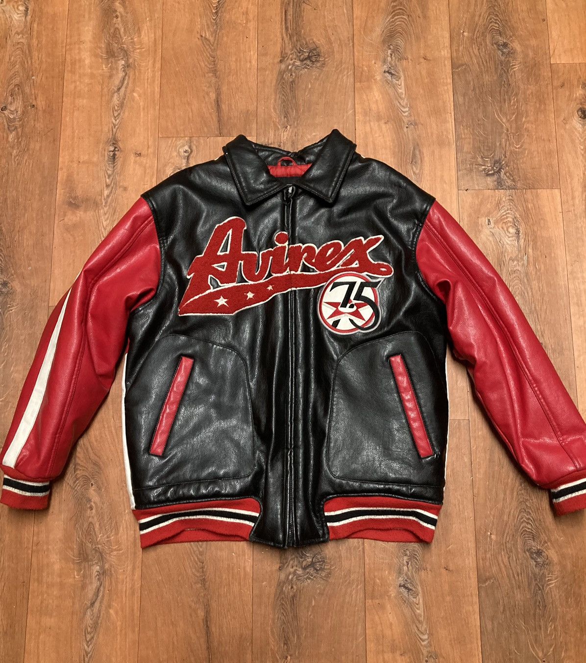Very Rare AVIREX USA Leather A2 Motorcycle Jacket VTG Bomber Mens XL ...